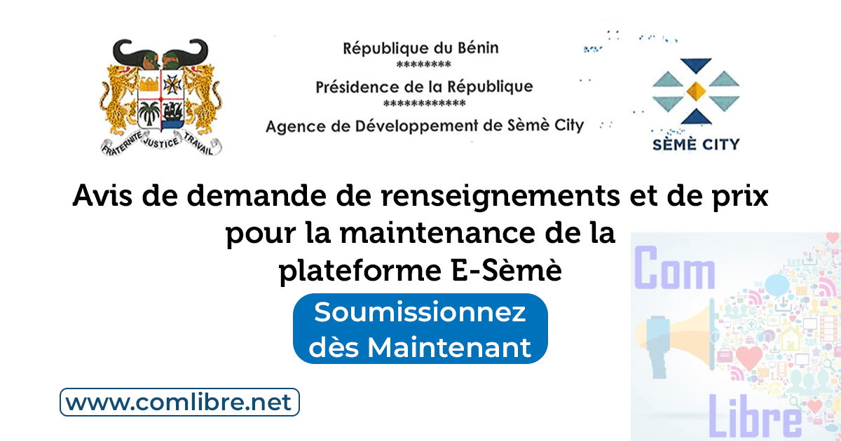 Avis de demande de renseignements et de prix pour la maintenance de la